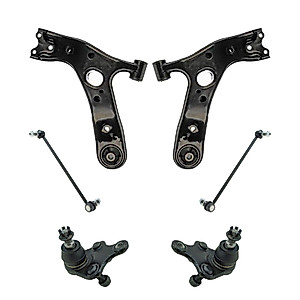 TRQ 6 Piece Front Suspension Kit Control Arms Ball Joints & Sway Bar Links for 2011-2016 Scion tC / 2008-2015 Scion xB