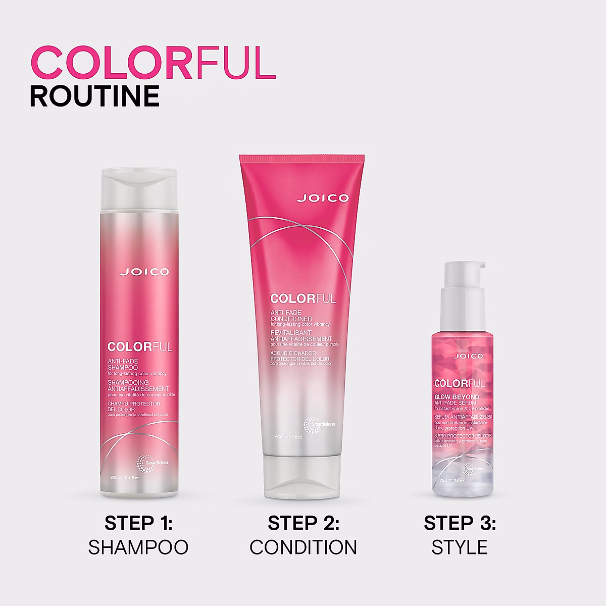 Joico Colorful Anti-Fade Shampoo | For Color-Treated Hair | Preserve Hair Color & Vibrancy | Boost Shine & Reduce Breakage | Sulfate Free | With Camellia Oil & Pomegranate Extract | 10.1 Fl Oz