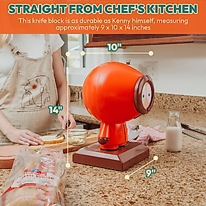 South Park Kenny 10-Slot Knife Block Holder | Freestanding Kitchen Storage Organizer, Space-Saving Cutlery Display | 9 x 10 x 14 Inches