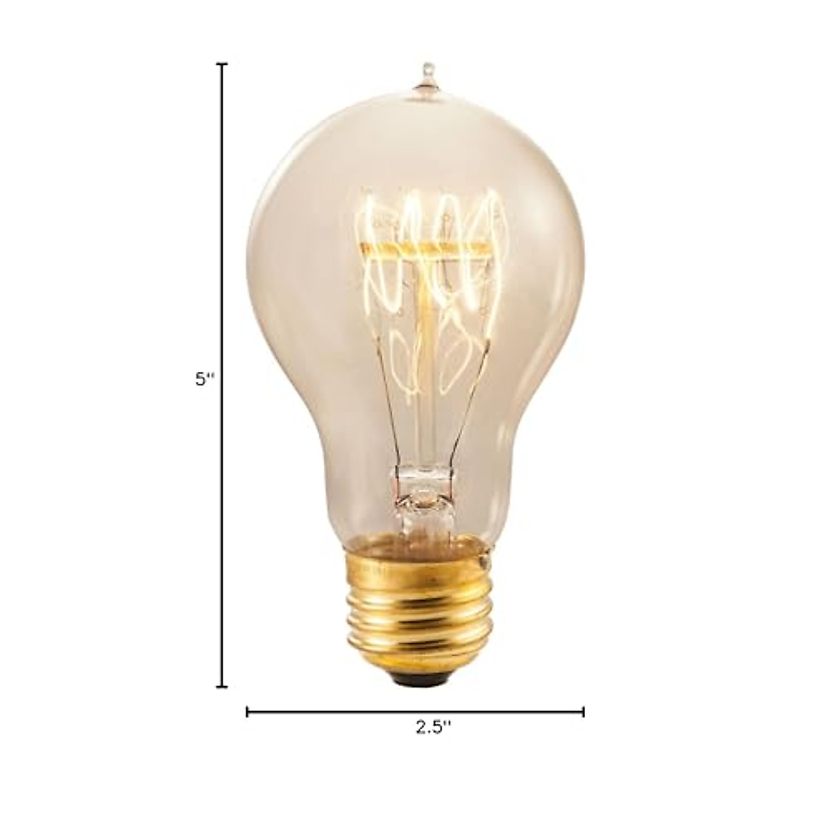 Bulbrite 136020 60-Watt Incandescent Nostalgic Victor Loop A19 - Medium Base - Antique Finish - Pack Of 6