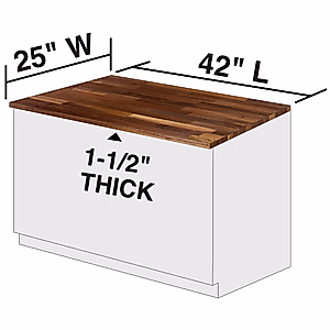 John Boos WALKCT-BL4225-O Blended Walnut Counter Top with Oil Finish, 1.5" Thickness, 42" x 25"