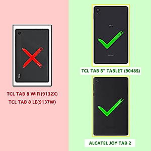 Mignova for Alcatel Joy Tab 2 8 inch 2020 Case Model 9032Z for Alcatel Joy Tab 2 Case for TCL Tab Model 9048S Tablet Case Built in Kickstand Shockproof Hard Back Protective Shell Case (Red)