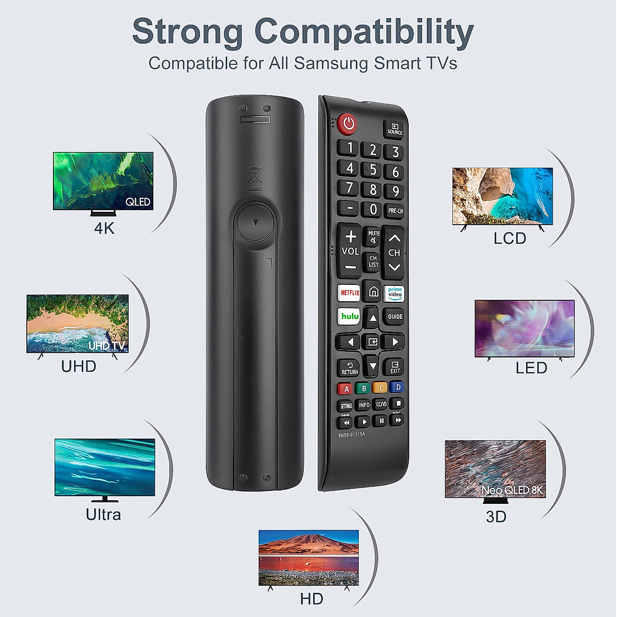 (Pack of 2) Universal Remote Control for All Samsung TV,for Samsung Smart TV Remote,4K UHD Ultra HD 3D LED LCD Smart TVs