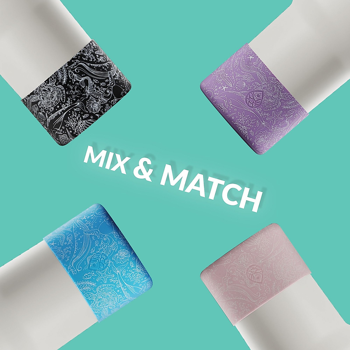 REUZBL Protective Silicone Bottle Boot for Owala FreeSip 40 oz, Hydro Flask 32-40 oz, Iron Flask, Takeya, Thermoflask, and Similar Wide Mouth Water Bottles, Protective Bottle Accessory