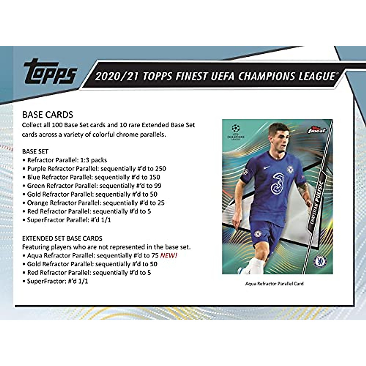 2020-21 Topps Champions League Finest Soccer UEFA Hobby Box (12 Packs/5 Cards:2 Autos)