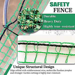 Hortifan Temporary Fence Plastic Mesh Fencing, 4FT x 100FT Garden Bird Netting Safety Fence Snow Fence, Construction Fencing for Deer, Pet, Rabbits, Chicken, Dogs, Animal Barrier, Green