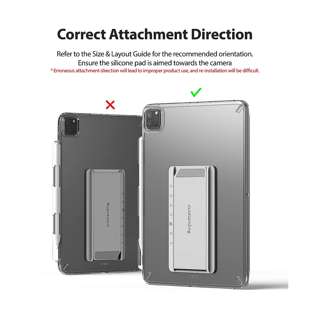 Ringke Fusion with Outstanding [Case + Stand] Compatible with iPad Pro 11 Inch Case (4th 2022, 3rd 2021, 2nd 2020, 1st 2018) Transparent Cover with Pencil Holder + Kickstand - Clear & Light Gray