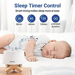 AIRSEE Sound Machine White Noise Machine with Baby Night Light Built-in 31 Soothing Sounds with Timer & Memory Features for Better Sleep, Portable Noise Machine for Baby, Adults…