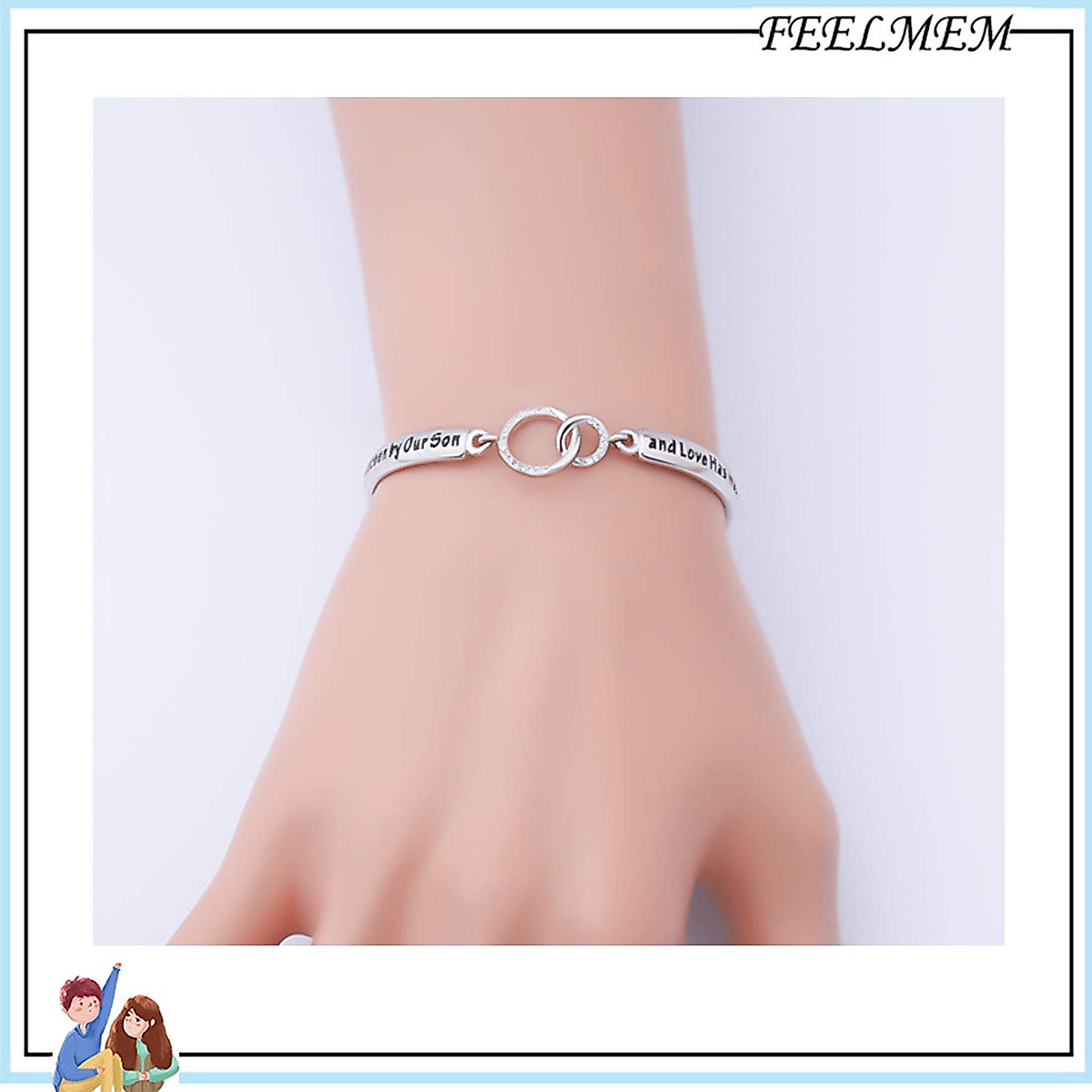 FEELMEM Daughter in Law Gift You Were Created By God Chosen By Our Son And Love Has Made You Our Daughter Bangle Bracelet Wedding Gift Jewelry For Bride Bridal Shower Gift (You-greated silver)