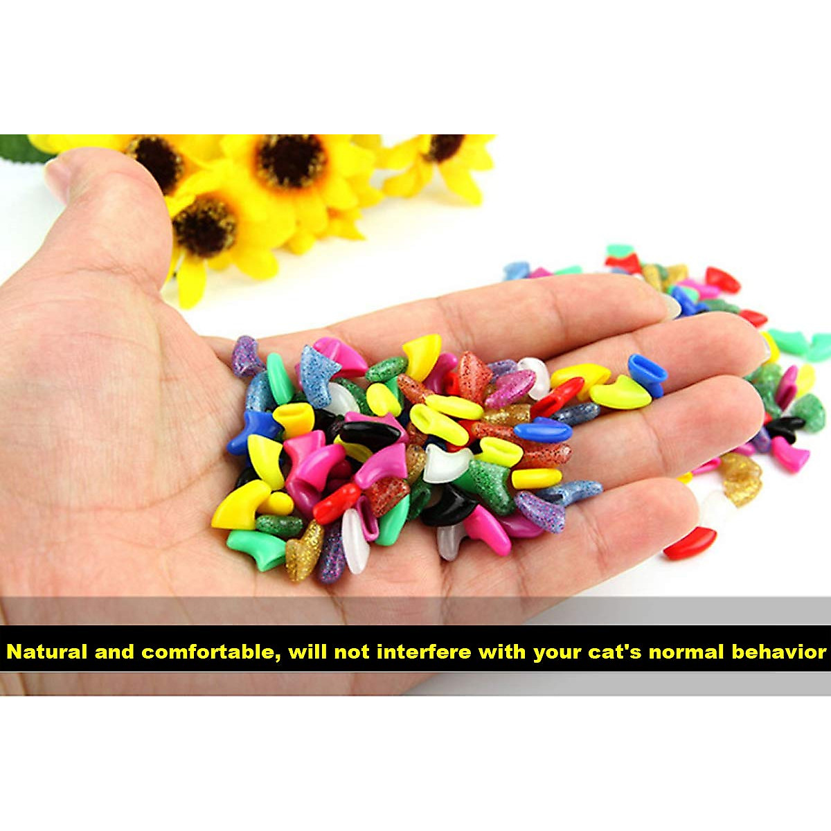 VICTHY 140pcs (14 Colors) Cat Nail Caps, Cat Claw Covers Cat Nail Covers with Adhesives and Applicators (Small)