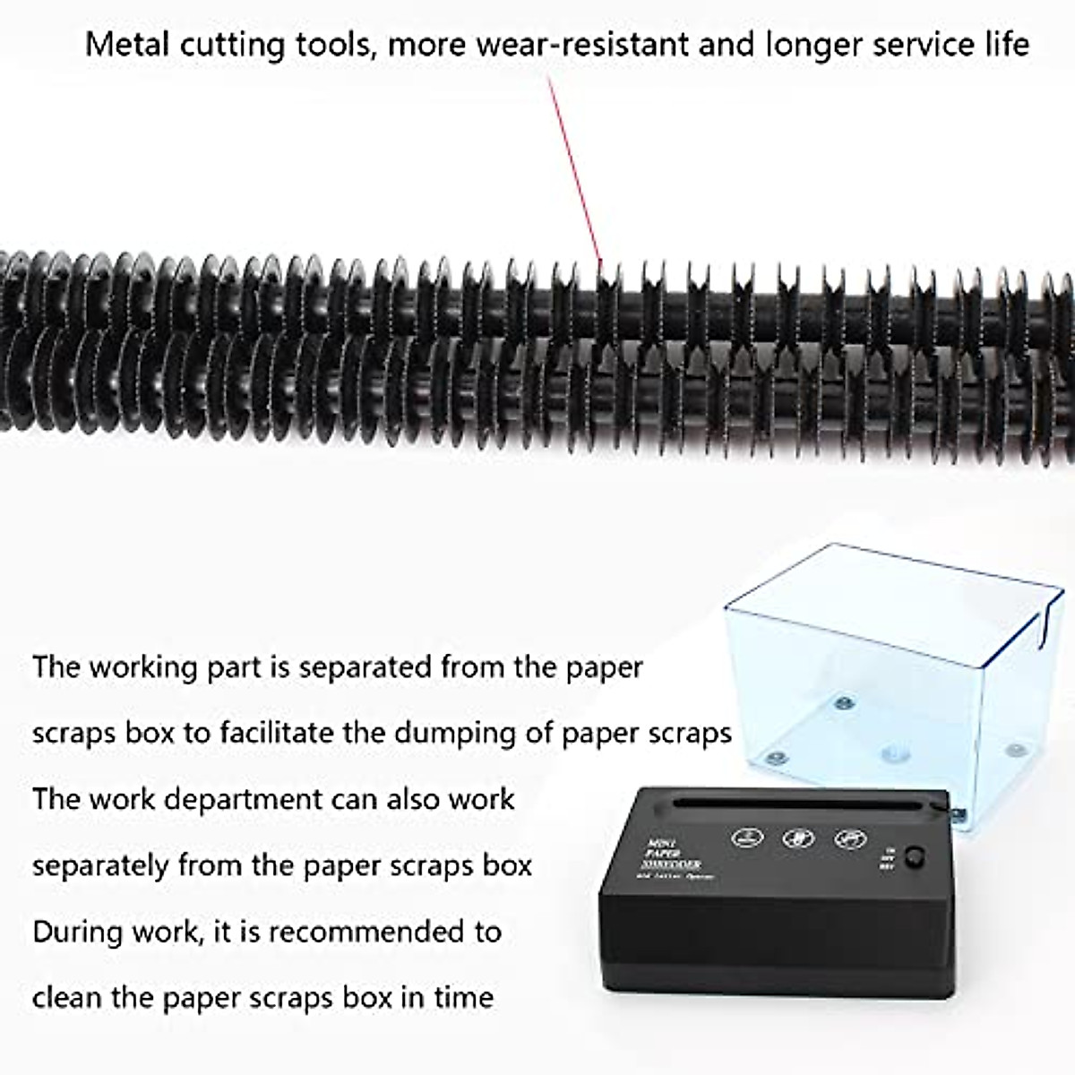 Charella Shredder,Portable Mini Electric USB and Battery Operated Paper Shredder Paper Strip Cut Machine Paper and Document (Battery N