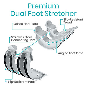 Vive Foot Rocker - Dual Calf Stretcher for Achilles Tendinitis, Heel, Feet, Shin Splint, Plantar Fasciitis Pain Relief- Stretches Strained Leg Muscle- Ankle Wedge Stretch Improves Flexibility (2 Feet)