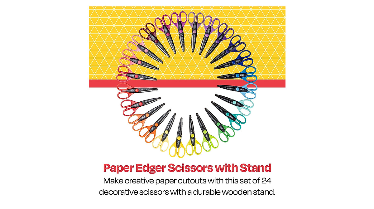 School Smart Paper Edger Scissors for Creative Crafts | Set of 24