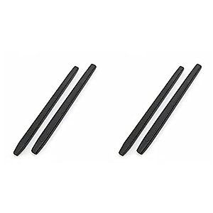 ExactFitt Silicone Rubber Anti-slip Eyeglass End Tips Ear Sock Pieces Tube Temple Sleeve for Glass Sunglass Eyeglasses TT006 (Black - 2 Pairs), 60mm