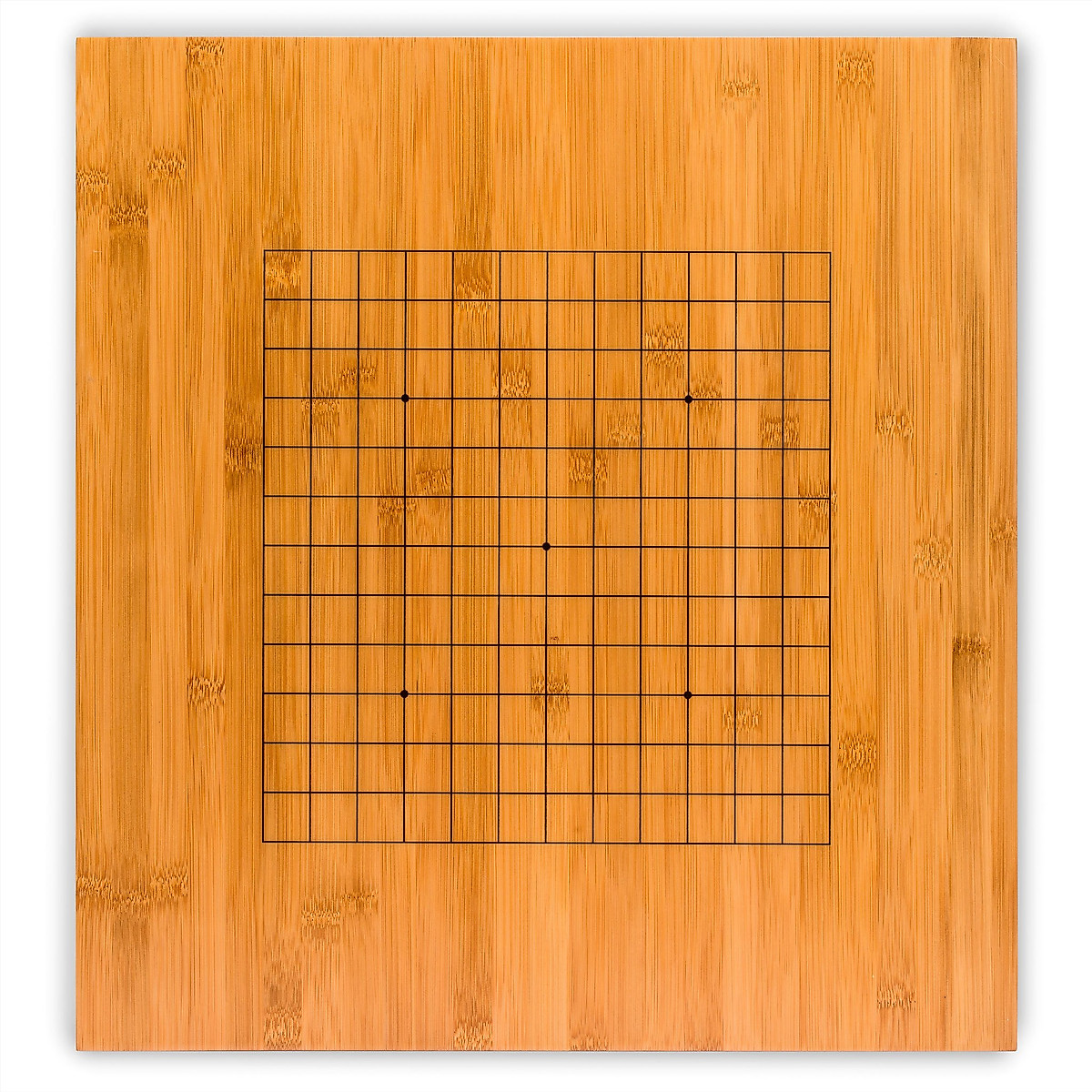 Yellow Mountain Imports Bamboo 2-Inch Reversible 19x19/13x13 Go Game Set Board with Double Convex Melamine Stones and Bamboo Bowls - Classic Strategy Board Game (Baduk/Weiqi)