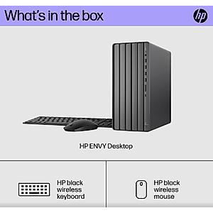HP Business 13th Generation Envy i7 Tower Desktop, Intel Core i7-13700, Wi-Fi 6, HDMI, Wi-Fi & Bluetooth, Wired Keyboard & Mouse, Windows 11 Pro, Black (32GB RAM | 1TB SSD)