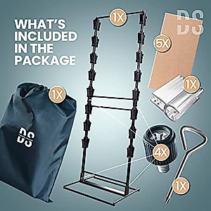 DS THE DISPLAY STORE Potato Chip Rack Display Stand with 32 Clips, 2-Row Chip Stand Display for Party, Countertop Chip Bag Holder, Black Snack Display for Counter, Snack Retail Display Rack