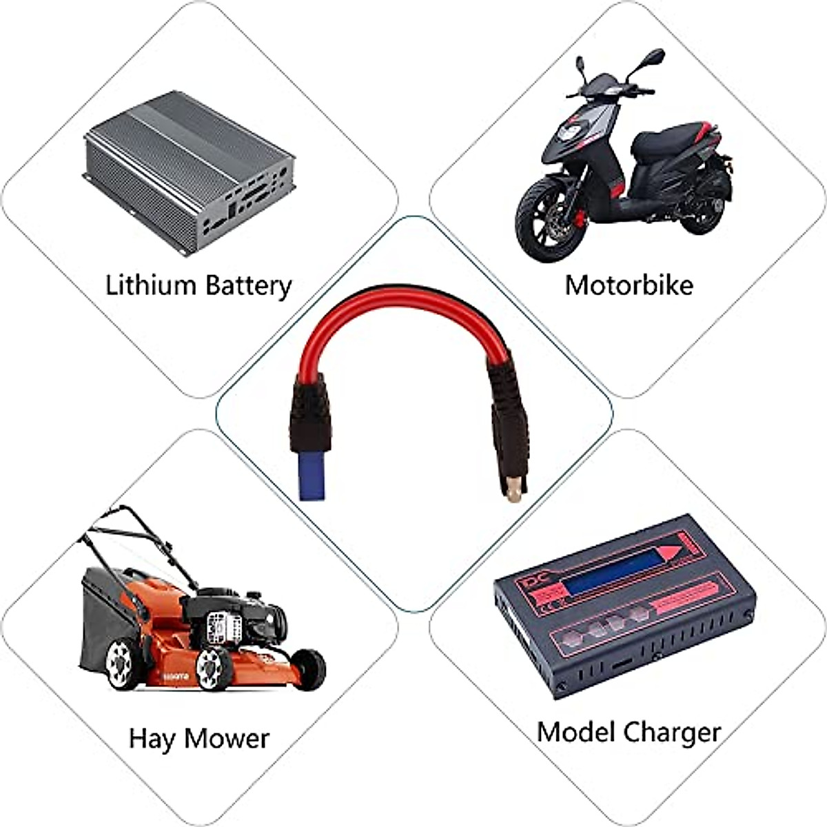 Yeebline 10 AWG SAE to EC5 Cable, 15cm EC5 Female Plug Connector to SAE ...