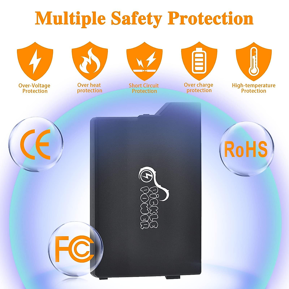 Pickle Power PSP 3001 Battery and LED Display Charger for Sony PSP 2000/3000 PSP-S110 Console, PSP-3001 PSP-3002 PSP-3000 PSP-3004 PSP-2001 PSP-2002 PSP-2003,PSP Lite, PSP Slim