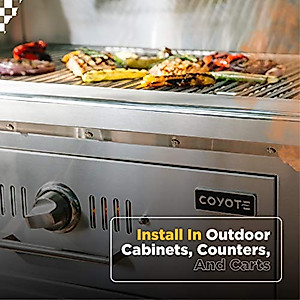 Coyote 36-Inch Built-in Charcoal Grill - C1CH36, Stainless Steel, 875 sq. in. Cooking Area