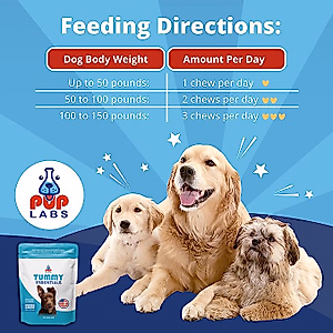 Pup Labs Tummy Essentials Probiotics for Dogs - Eliminate Digestive Dysfunction - Supports Gut Health - Dog Probiotics Support a Happy and Active Life - Made for All Dogs and in The USA, 30 Chews