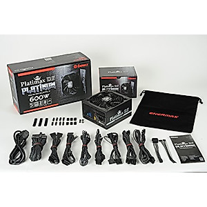 Enermax Platimax D.F. 80+ Platinum Certified Full Modular 600W Power Supply with Amazing DFR Technolohy, Individually Sleeved Cable and 13.9cm Twister Bearing Fan, EPF600AWT,black