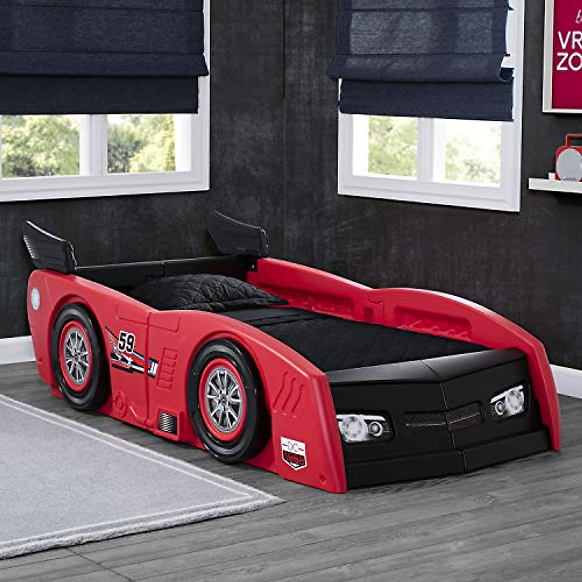 Delta Children Grand Prix Race Car Toddler-to-Twin Bed, Red