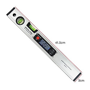 360° Digital Long Level Inclinometer Angle Finder Ruler Protractor 42cm with Magnets/Backlight/Vertical & Horizontal Spirit Bubble for Construction Carpenter Craftsman Renovation Home Professional