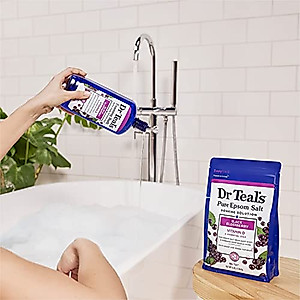Dr Teal's Foaming Bath with Pure Epsom Salt, Black Elderberry with Vitamin D, 34 fl oz (Pack of 4) (Packaging May Vary)