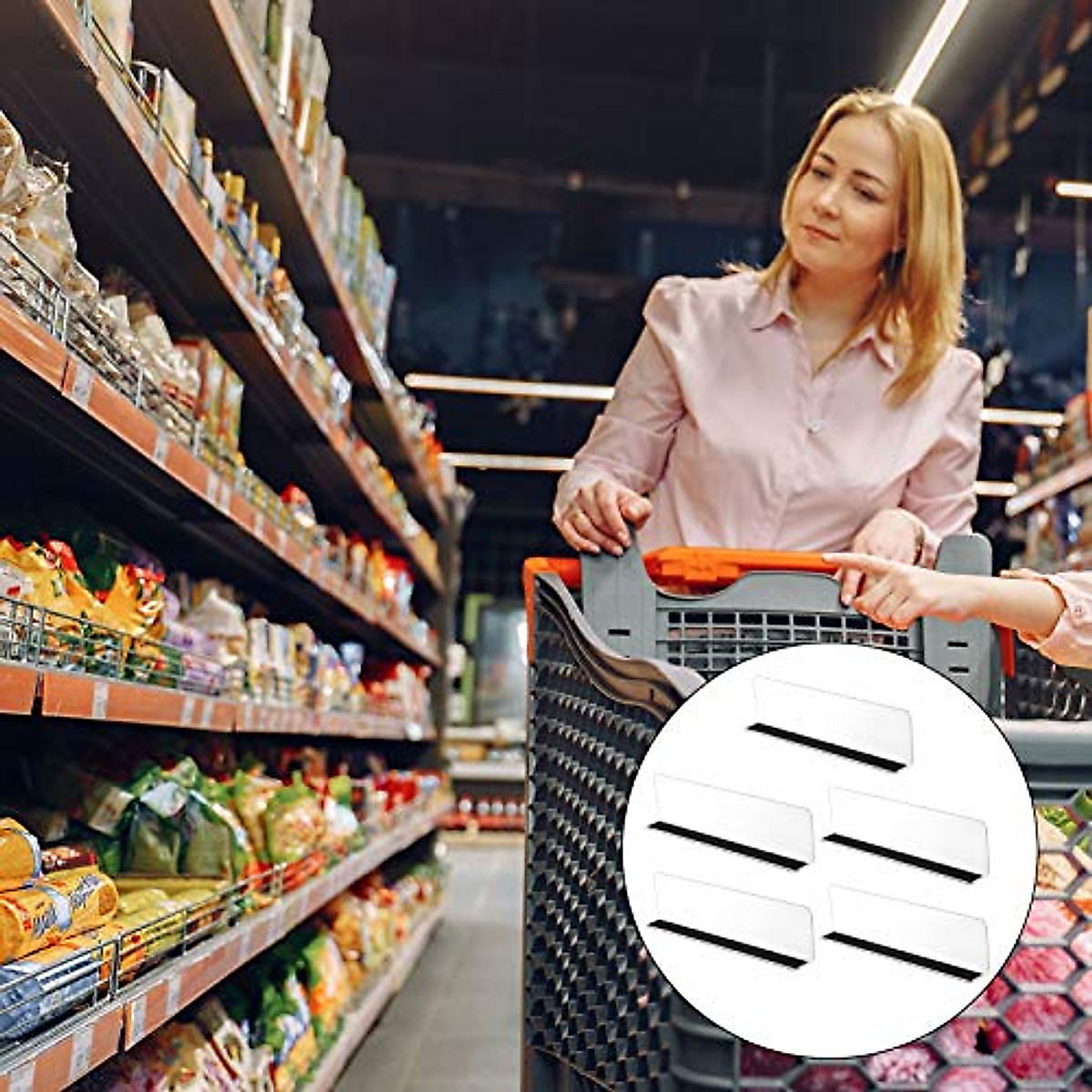 Shelf Dividers for Closet Organization 5pcs Clear Plastic Shelf Separators with Magnet Strip - Shelf Dividers Organizers for Closets Supermarket Home Office - 9.8x2.8 Inch