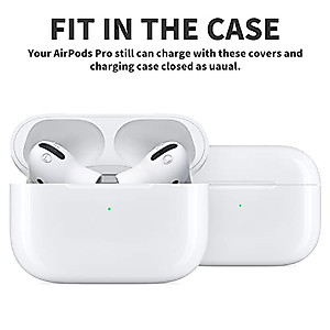 [Fit in Charging case] Replacement Ear Tips for airpods pro, Anti Allergic Silicone, Reduce Ear Pain,Noise canceling,Anti Scratches,Installation Guide (S/M/L)