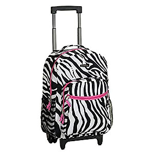 Rockland Melbourne Hardside Expandable Spinner Wheel Luggage, PINKZEBRA, One Size