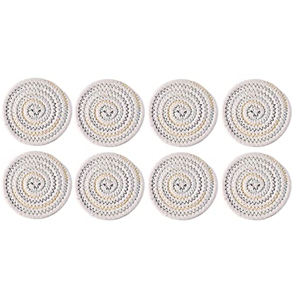 Coasters for Drinks (8-Piece Set) Water Absorbent Coaster Set Woven Coasters for Table Protection Heat-Resistant Coasters for Drinks, Beige