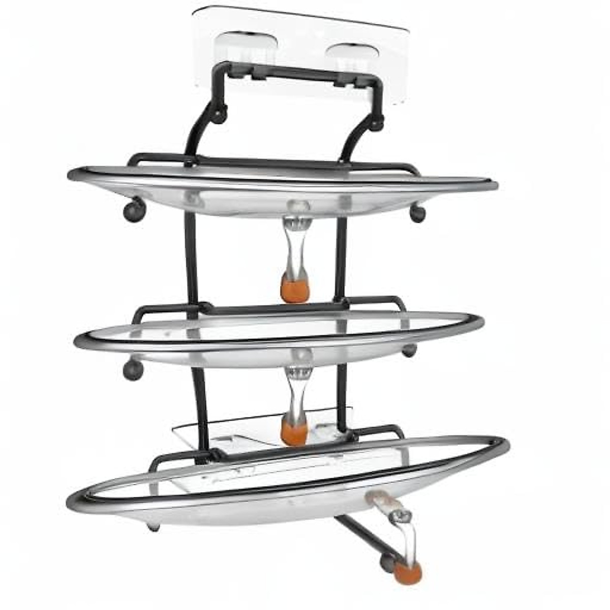 VZINO 2 Pack Pot Lid Organizer Rack for Cabinet Door/Wall, No Drilling Adhesive Wall/Door Mounted Pot and Pan Lid Holder, Metal with Powder Coating, Black