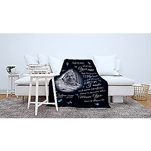 Generic Memorial Blanket Missed You More Than Me - Butterflies Custom Blanket Meaningful Remembrance Fleece Throw, Deepest Grief Sympathy Gift for Loss of Father, Mother T413 (30x40 inch), 30 x 40 in