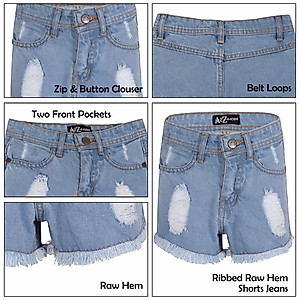 Kids Girls Shorts Bermuda Skinny Ripped Jeans Hot Pants Summer Denim Chino Short