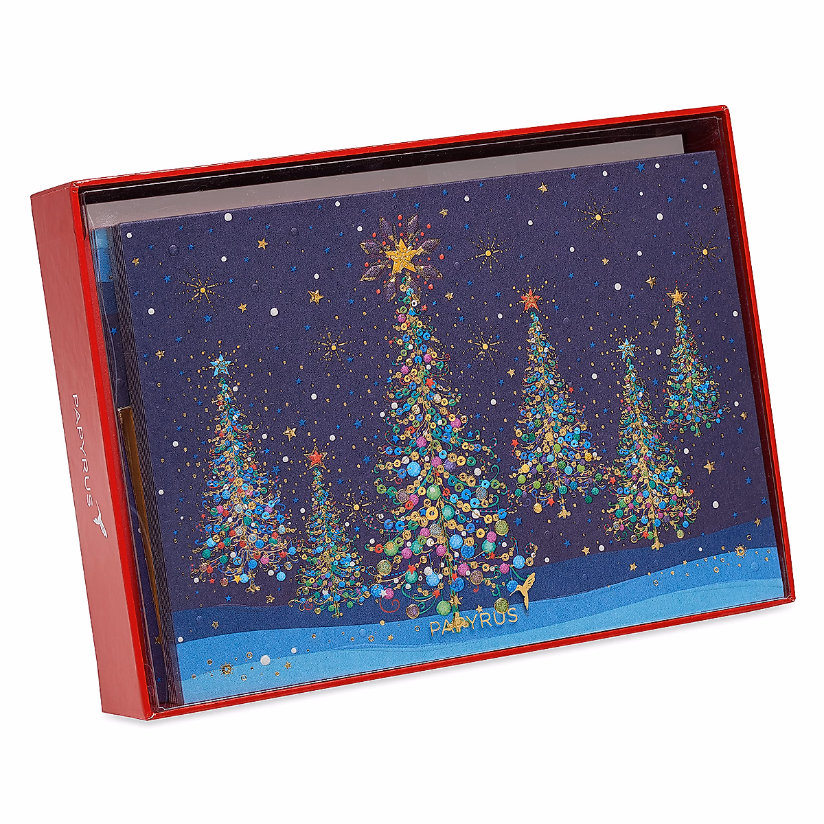 Papyrus Boxed Christmas Cards with Envelopes, Designed by House of Turnowsky, Special Wishes, Christmas Trees (14-Count)