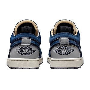 Nike Men's Air Jordan 1 Low GS Shoes, Obsidian/French Blue/Sail/Ashe, 10