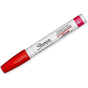 Sharpie Oil-Based Paint Marker, Medium Point, Red Ink, Pack of 3