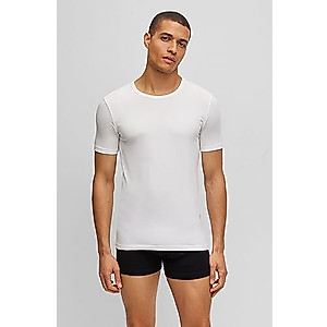 BOSS Hugo Mens T-Shirt Rn 2p Co/El 10194356 01 Boxer Briefs, White, Small US