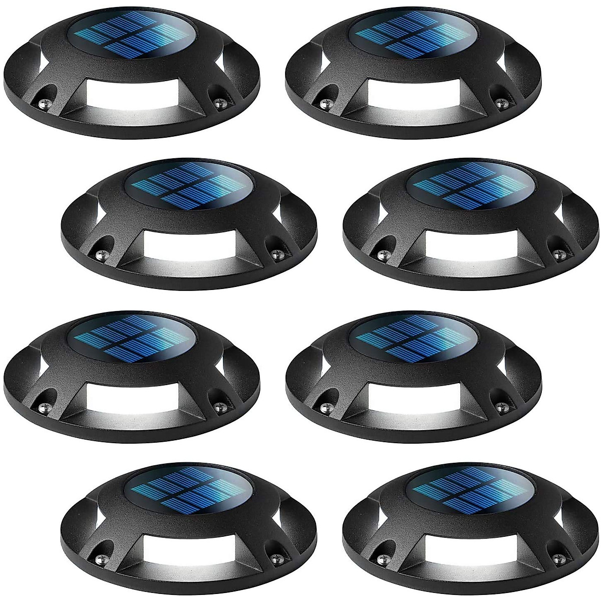 Home Zone Security Deck & Stair Solar Light Weatherproof No Wiring Black 8 Set
