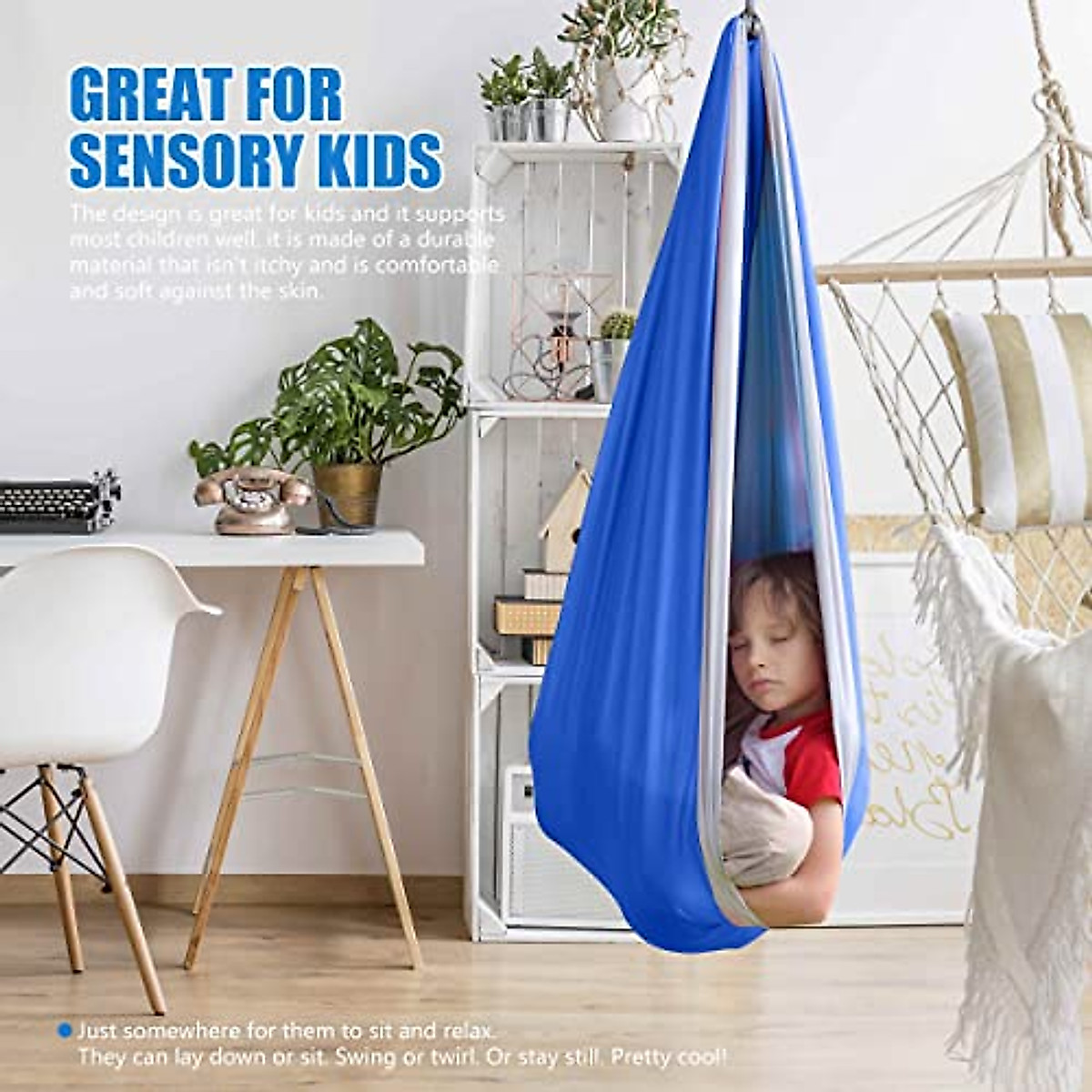 Sensory Joy Swing for Kids Indoor or Outdoor, Therapy Swing for Kids and Adults Sensory Hammock