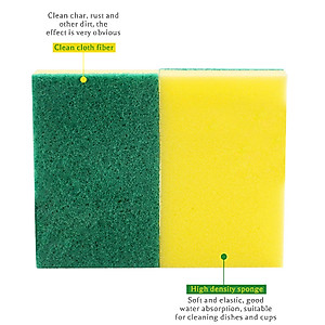 GWZiehory 48 Pack Dish Sponge for Kitchen,Individually Wrapped Sponges,Non-Scratch Dual Sided Dish Scrubber for Dishwashing and Household Cleaning