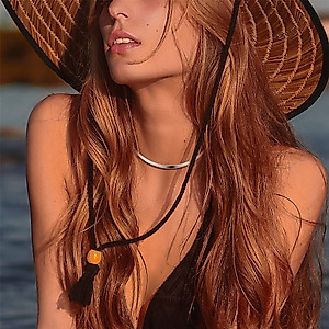 HooAMI Women's Necklace Choker Silver Stainless Steel Collar Necklace