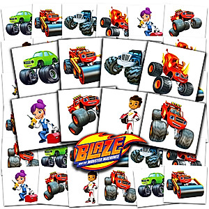 Blaze and the Monster Machines Tattoos Party Favors Bundle ~ 70+ Pre-Cut Individual 2" x 2" Blaze Temporary Tattoos for Kids Boys Girls (Blaze Party Supplies MADE IN USA)