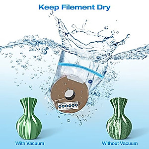 FugaCity 3D Printer Filament Storage Vacuum Bags Kit- 20 Pcs Dust Proof &Humidity Resistant Sealed Bags(13.6 ×11.8 inch) with Desiccant/Humidity Indicator/Clips/Hand Pump for Keeping Filament Dry