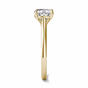 Charles & Colvard Created Moissanite 7.5mm Cushion Cut Solitaire Engagement Ring for Women | 2 cttw DEW | Lab Grown | Solid 14K Yellow Gold | Size 5.5