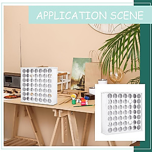 NBEADS 49-Hole Craft Paint Storage Organizer, 12.4x3.94x12.99 Inch Vertical Paint Rack Stand Plastic Paint Organizer Stands Pigment Wall Mounted Storage Rack for Art Supplies Painting, White