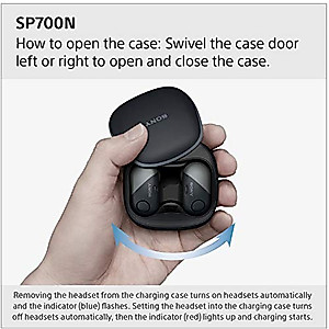 Sony WF-SP700N/W True Wireless Splash-Proof Noise-Cancelling Earbuds with Built-In Microphone (White), 5 x 2.4 x 6 inches