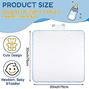 Oudain 6 Pieces Hooded Baby Towels Baby Bath Towel with Ears Hooded Soft Absorbent Coral Fleece Newborn Towels 30 x 30 Inch Infant Towels Toddler Bath Blanket Towels Supplies